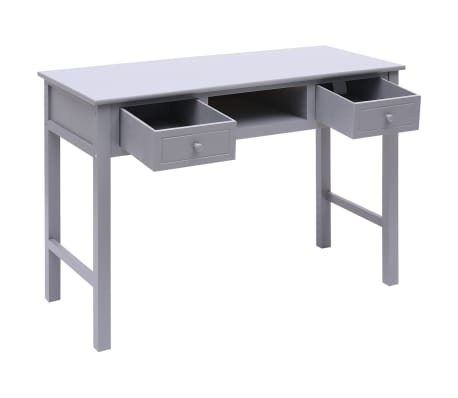 vidaXL Birou, gri, 108x45x76 cm, lemn masiv de paulownia | vidaXL.ro