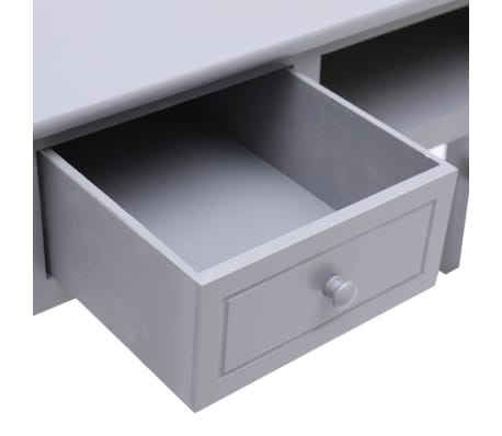 vidaXL Birou, gri, 108x45x76 cm, lemn masiv de paulownia | vidaXL.ro