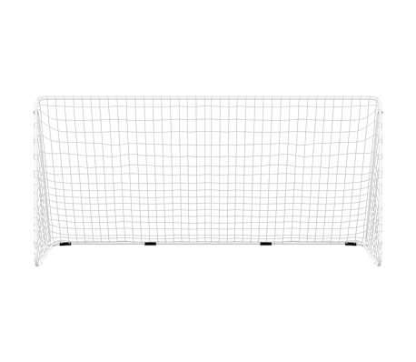 vidaXL Football Goal with Net White 366x122x182 cm Steel | vidaXL.com.au