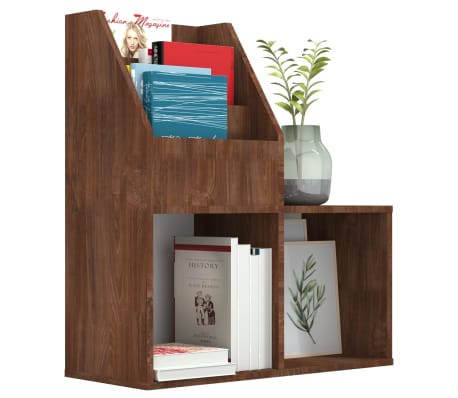vidaXL Raft reviste copii, stejar maro, 71x30x78,5cm, lemn prelucrat ...