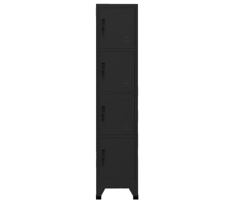 vidaXL Locker Cabinet Black 38x45x180 cm Steel | vidaXL.com.au