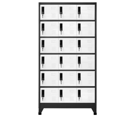 vidaXL Locker Cabinet Anthracite and White 90x40x180 cm Steel | vidaXL ...
