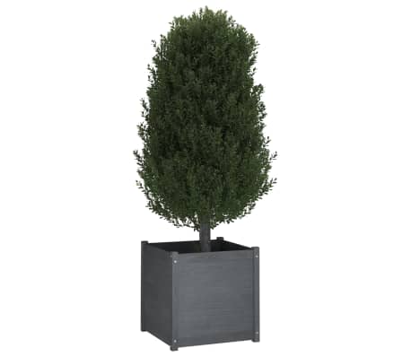 vidaXL Garden Planter Grey 60x60x60 cm Solid Pinewood | vidaXL.co.uk