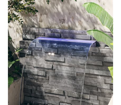 vidaXL Fuente cascada con LED RGB acrílico 90 cm | vidaXL.es