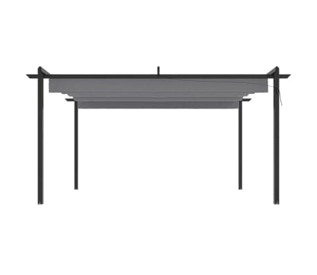 vidaXL Pavilion de grădină, acoperiș retractabil, antracit, 4x3 m ...