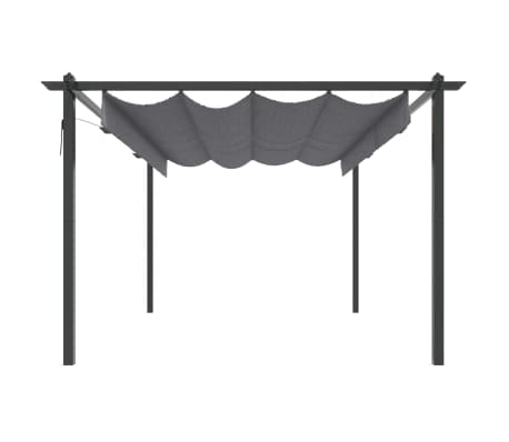 vidaXL Puutarhan huvimaja sisäänvedettävällä katolla 4x3 m antrasiitti | vidaXL.fi