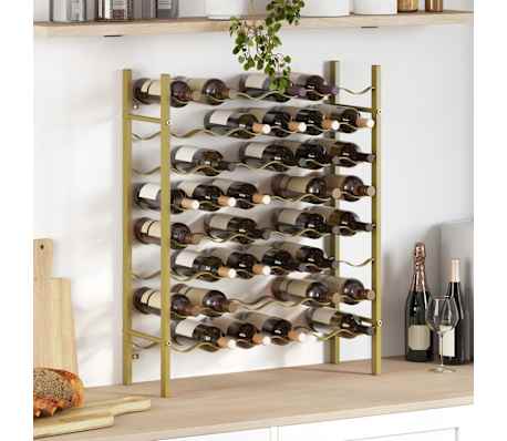 vidaXL Wine Rack for 48 Bottles Gold Metal | vidaXL.com