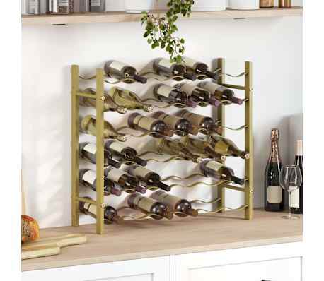 vidaXL Wine Rack for 36 Bottles Gold Metal | vidaXL.com