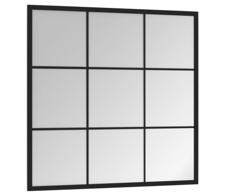 vidaXL Wall Mirror Black 60x60 cm Metal | vidaXL.ie