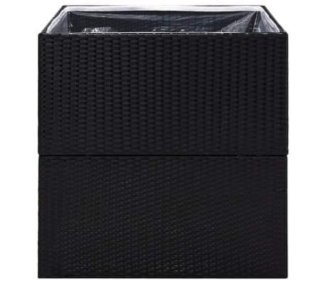 vidaXL Garden Planter Black 80x80x80 cm Poly Rattan | vidaXL.com.au