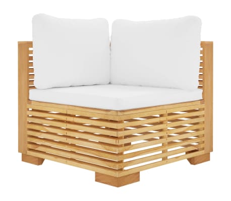 vidaXL Σαλόνι Κήπου Σετ 3 Τεμαχίων από Μασίφ Ξύλο Teak με Μαξιλάρια ...