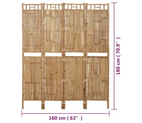 vidaXL Biombo divisor de 4 paneles 160x180 cm | vidaXL.es