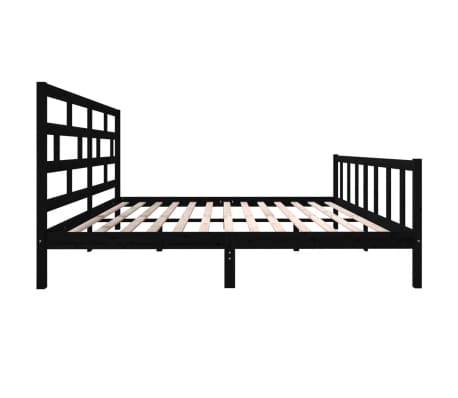 vidaXL Bed Frame Black Solid Wood Pine 180x200 cm Super King Size ...