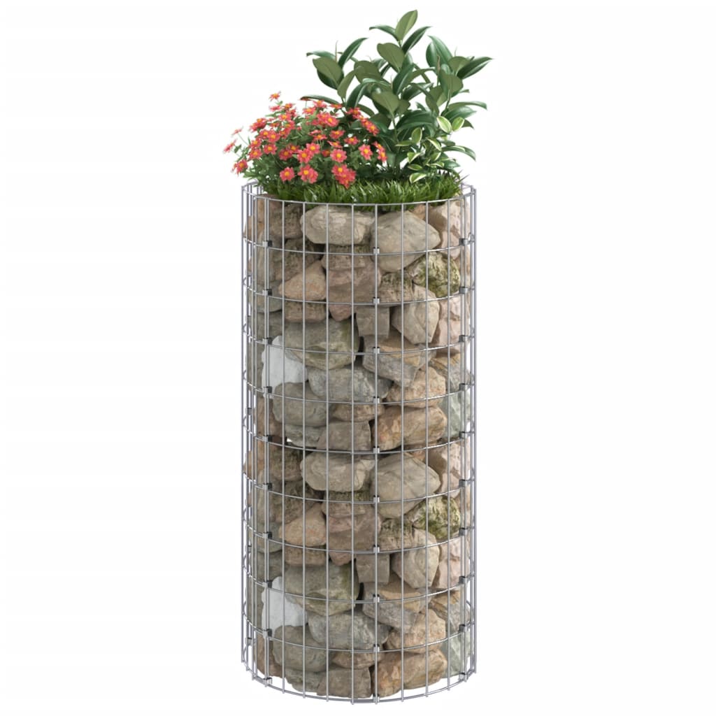 Circular Gabion Pole Round Stone Basket Outdoor Garden Galvanized Steel ...
