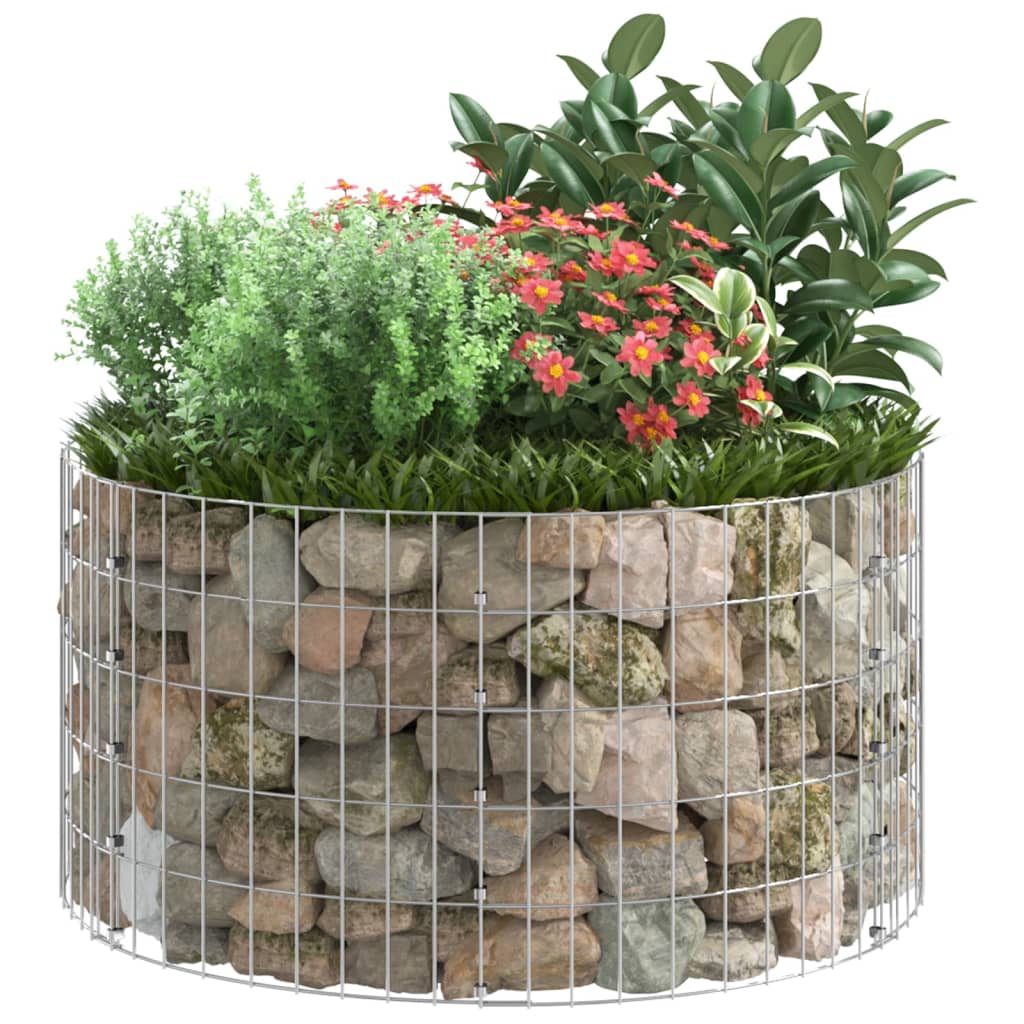 Circular Gabion Pole Round Stone Basket Outdoor Garden Galvanized Steel ...