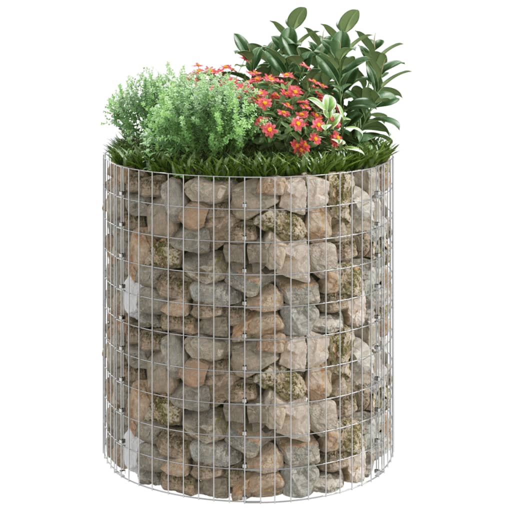 Circular Gabion Pole Round Stone Basket Outdoor Garden Galvanized Steel ...