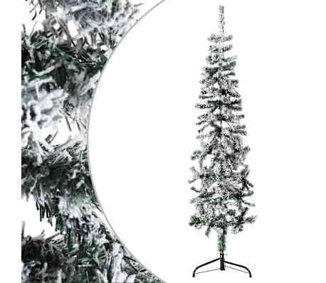 vidaXL Smal halv plastgran med snö 120 cm | vidaXL.se