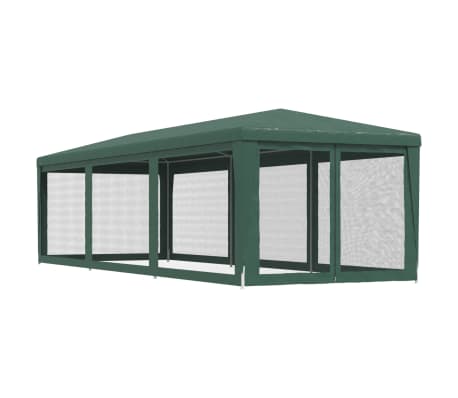 vidaXL Carpa para fiestas con 8 paredes de malla HDPE verde 3x9 m | vidaXL.es