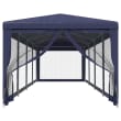vidaXL Carpa para fiestas con 10 paredes de malla HDPE azul 3x12 m | vidaXL.es