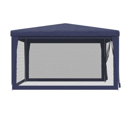 vidaXL Carpa para fiestas con 4 paredes de malla HDPE azul 4x4 m | vidaXL.es