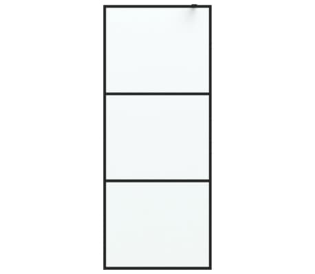vidaXL Walk-in Shower Wall Black 80x195 cm Frosted ESG Glass | vidaXL.ie