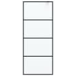 vidaXL Walk-in Shower Wall Black 80x195 cm Frosted ESG Glass | vidaXL.ie