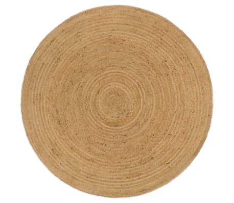 vidaXL Braided Rug Reversible Navy Blue and Natural 150 cm Jute Round ...