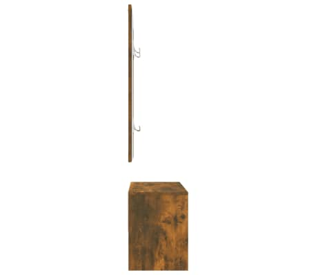 vidaXL Hallway Furniture Set Smoked Oak Engineered Wood | vidaXL.com.au
