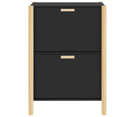 vidaXL Pantofar, negru, 57,5x33x80 cm, lemn prelucrat | vidaXL.ro