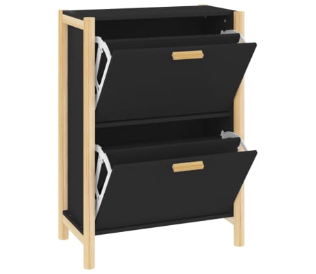 vidaXL Pantofar, negru, 57,5x33x80 cm, lemn prelucrat | vidaXL.ro
