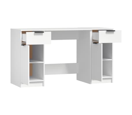 vidaXL Desk with Side Cabinet White Engineered Wood | vidaXL.com.au