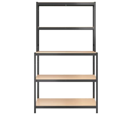 vidaXL 5-Layer Work Table with Shelves Anthracite Steel&Engineered Wood ...