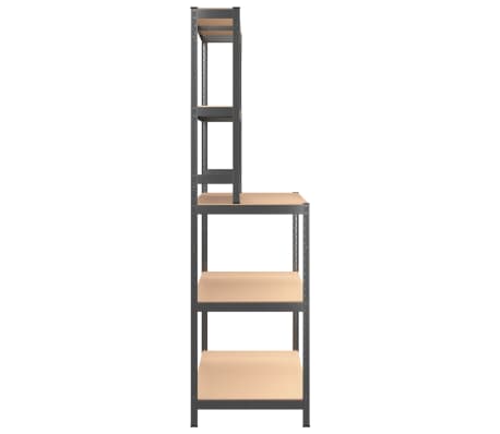 vidaXL 5-Layer Work Table with Shelves Anthracite Steel&Engineered Wood ...