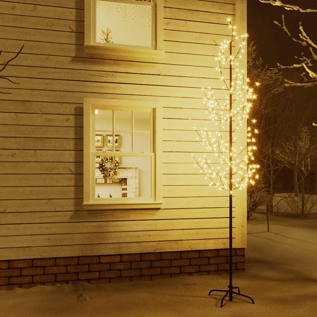 Arbre LED Fleur De Cerisier 368 LED Blanc Chaud 300 Cm Sapin De No l