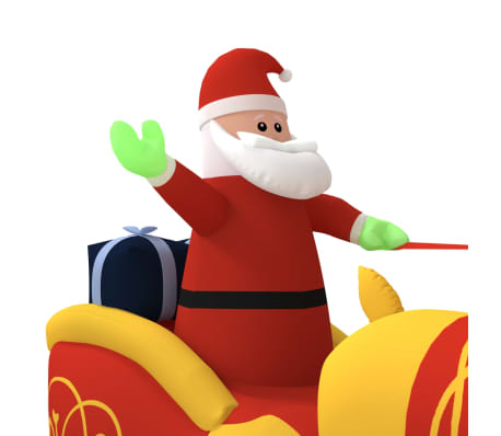 vidaXL Uppblåsbar juldekoration tomte och ren LED 130 cm | vidaXL.se