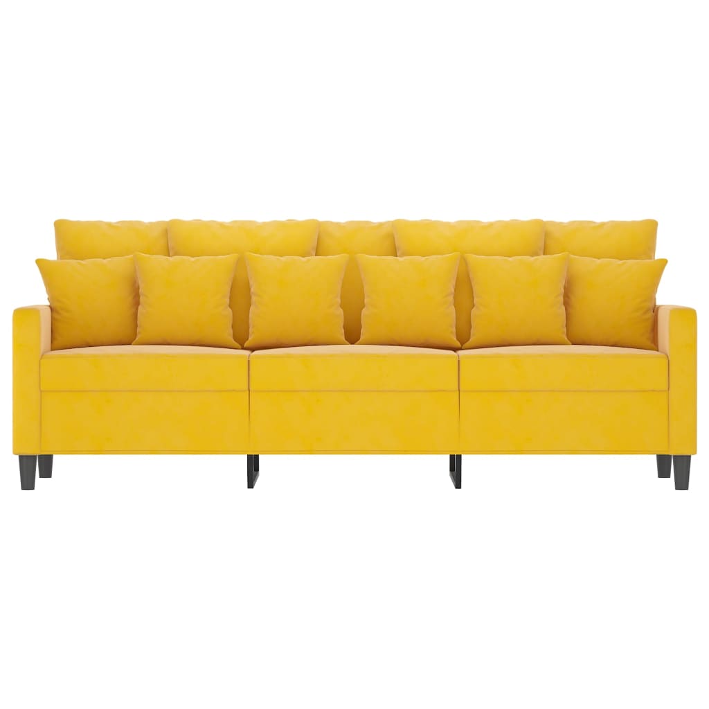 vidaXL 3-personers sofa 180 cm velour gul