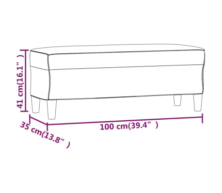 vidaXL Bench Dark Grey 100x35x41 cm Fabric | vidaXL.com.au