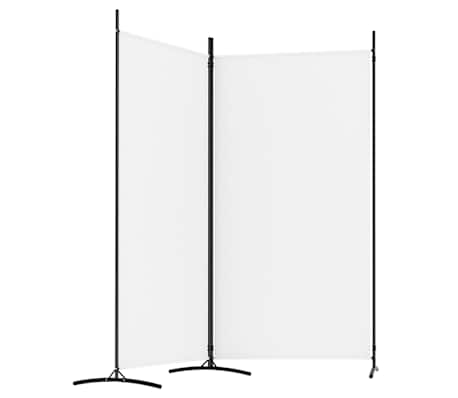 vidaXL 2-Panel Room Divider White 175x180 cm Fabric | vidaXL.com.au