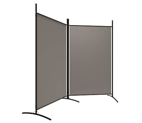 vidaXL 2-Panel Room Divider Anthracite 175x180 cm Fabric | vidaXL.ie