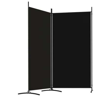 vidaXL 2-Panel Room Divider Black 175x180 cm Fabric | vidaXL.com.au