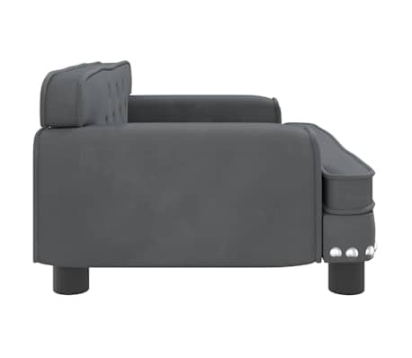 vidaXL Dog Bed Dark Grey 70x45x30 cm Velvet | vidaXL.com.au