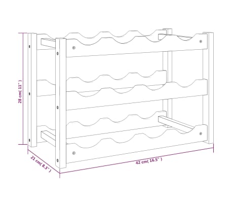 vidaXL Wine Rack for 12 Bottles Solid Wood Walnut | vidaXL.ie