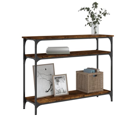 vidaXL Console Table Smoked Oak 100x29x75 cm Engineered Wood | vidaXL.ie