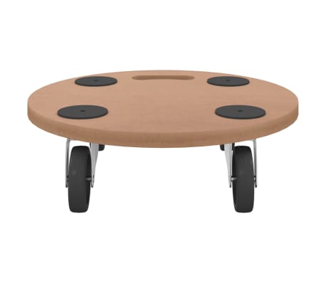 vidaXL Dolly Trolleys 6 pcs Round Engineered Wood | vidaXL.ie