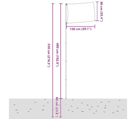 vidaXL Puolan lippu ja lipputanko 5,55 m alumiini | vidaXL.fi