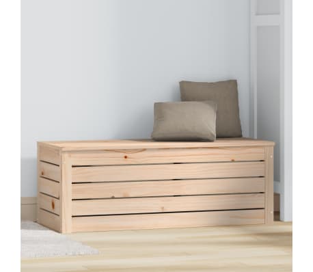 vidaXL Storage Box 89x36.5x33 cm Solid Wood Pine | vidaXL.com.au