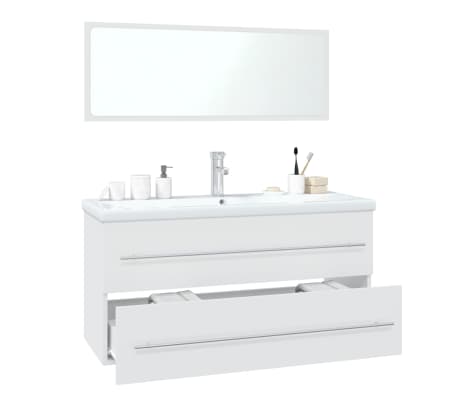 vidaXL Bathroom Furniture Set White Engineered Wood | vidaXL.com.au