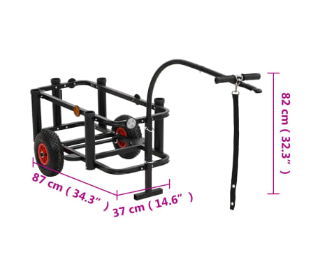vidaXL Fishing Trolley Black Steel | vidaXL.com