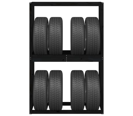 vidaXL Tire Rack Black 120x40x180 cm Solid Wood Pine | vidaXL.com.au
