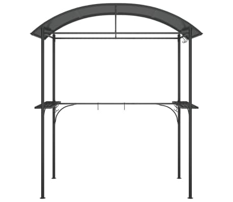 vidaXL BBQ Gazebo with Side Shelves Anthracite 220x115x230 cm Steel ...